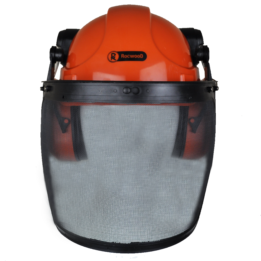 RocwooD Chainsaw Helmet With Ear Defenders And Mesh Visor Free Safety ...