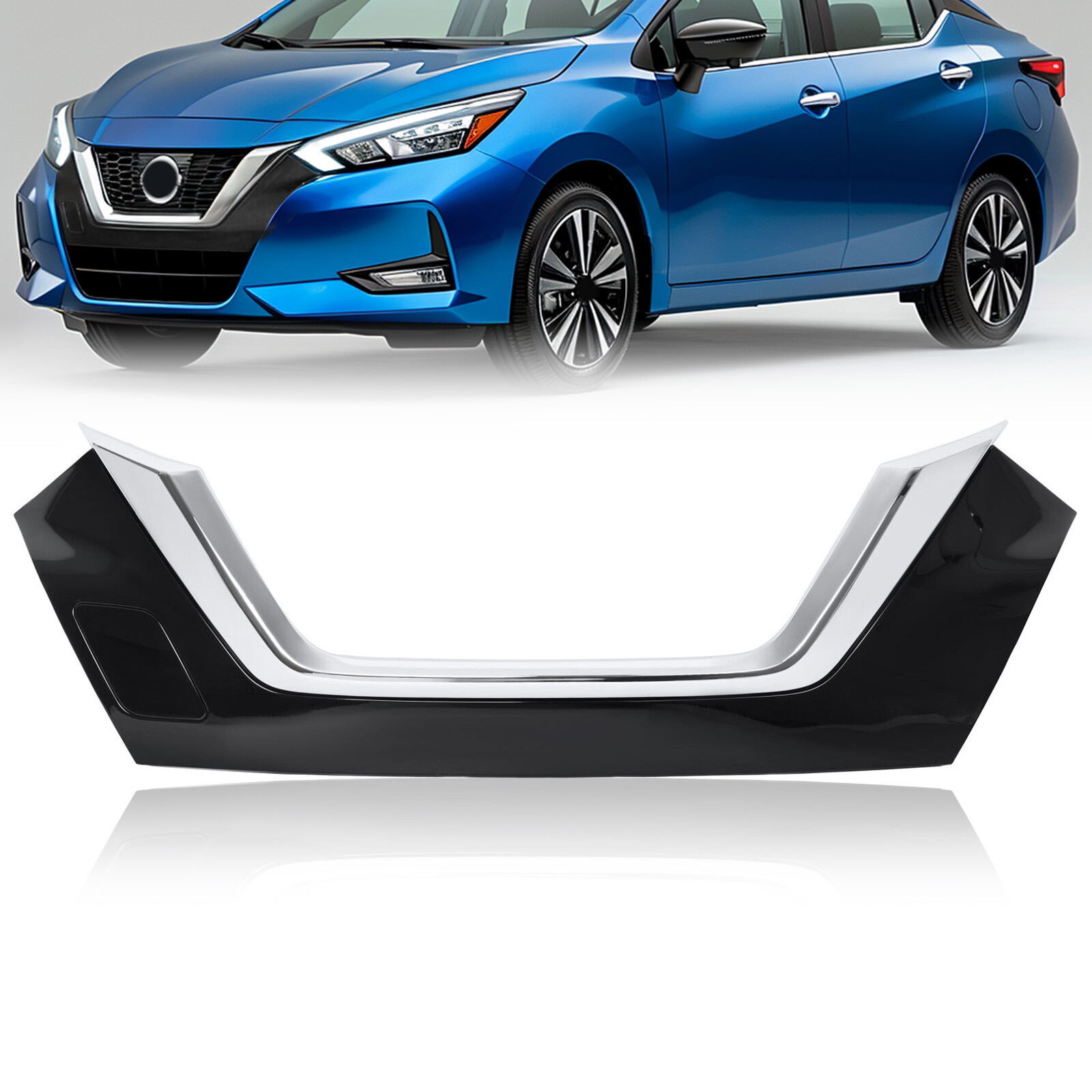Fits Nissan Versa S SV SR Sedan 2020 2021 2022 Chrome Grille Molding ...