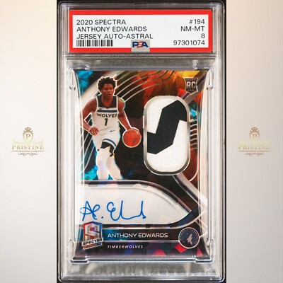 ANTHONY EDWARDS 2020-21 Panini Spectra Rookie Patch Auto RC /35 Astral ...