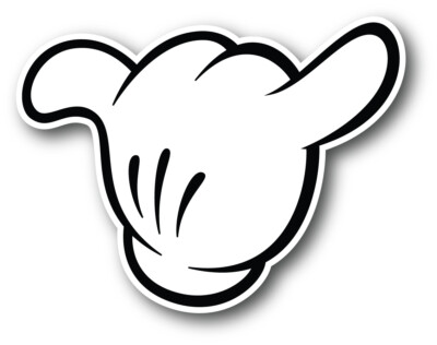 Cartoon Mickey Hang Loose Ten Shaka Vinyl Sticker Bumper Decal | eBay