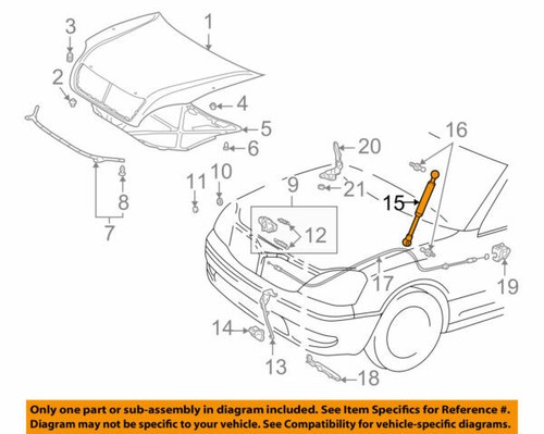 53450-59095 Toyota Support assy, hood, lh 5345059095, New Genuine OEM ...