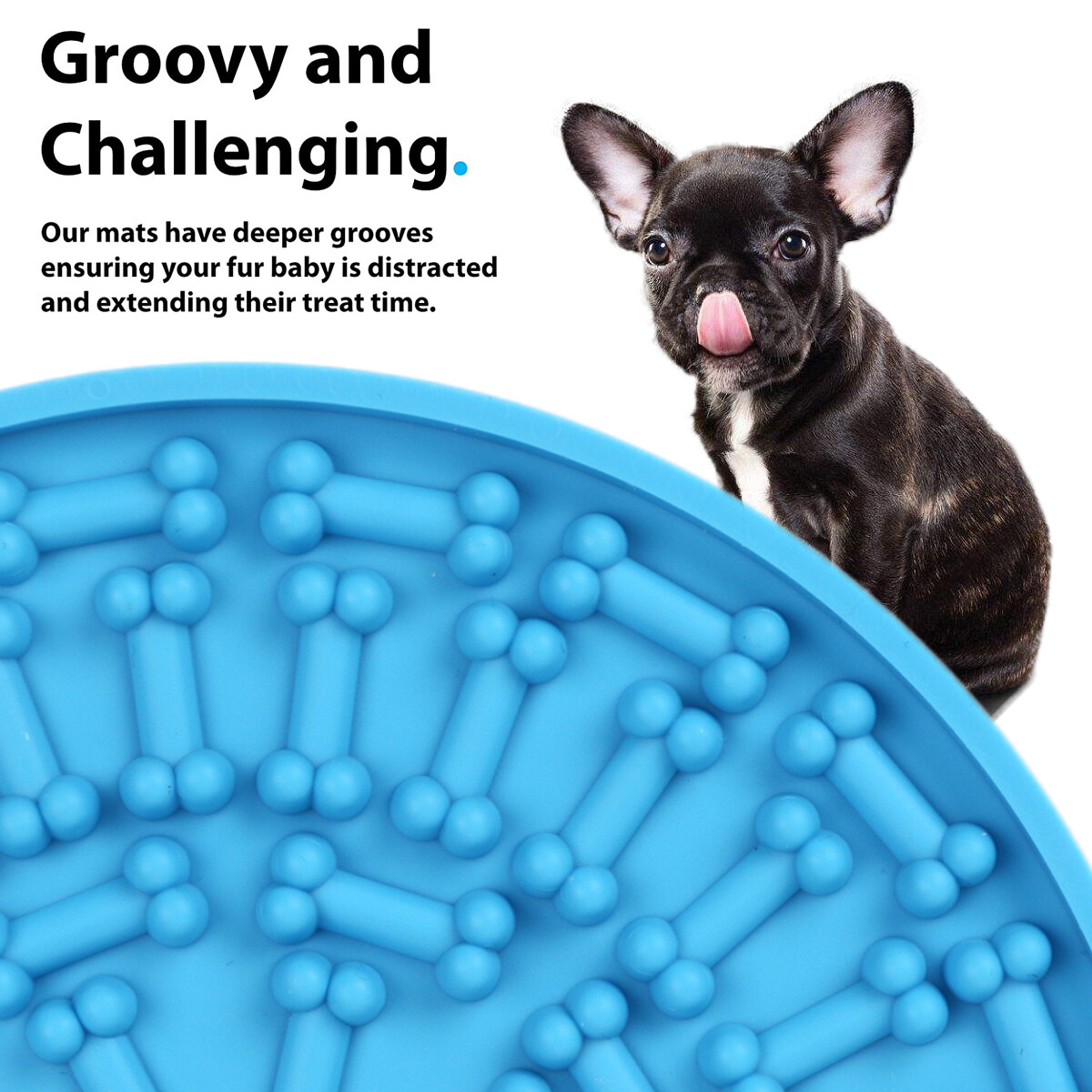 Dog Lick Mat Pet Food Placemat Licky Wall Cat Feeding Licki Plate with ...