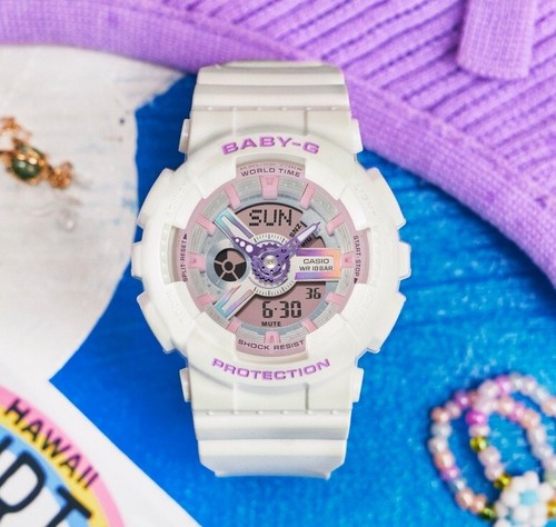 Casio Baby-G BA-110FH-7A White Resin Analog Digital Ladies Fashion Sport Watch | eBay