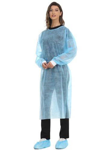 Disposable Isolation Gown Polypropylene Lab Gowns Knit Cuff Long Sleeve ...