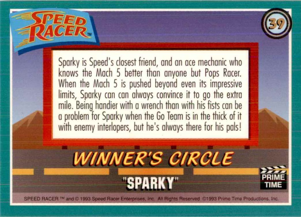 1993 Prime Time Speed Racer Sparky #39 | eBay