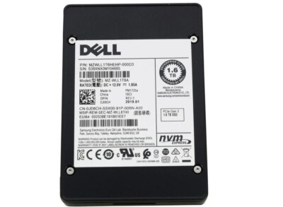 JD6CH DELL EMC 1.6TB PCIE GEN3 NVME 2.5" SSD 0JD6CH | eBay