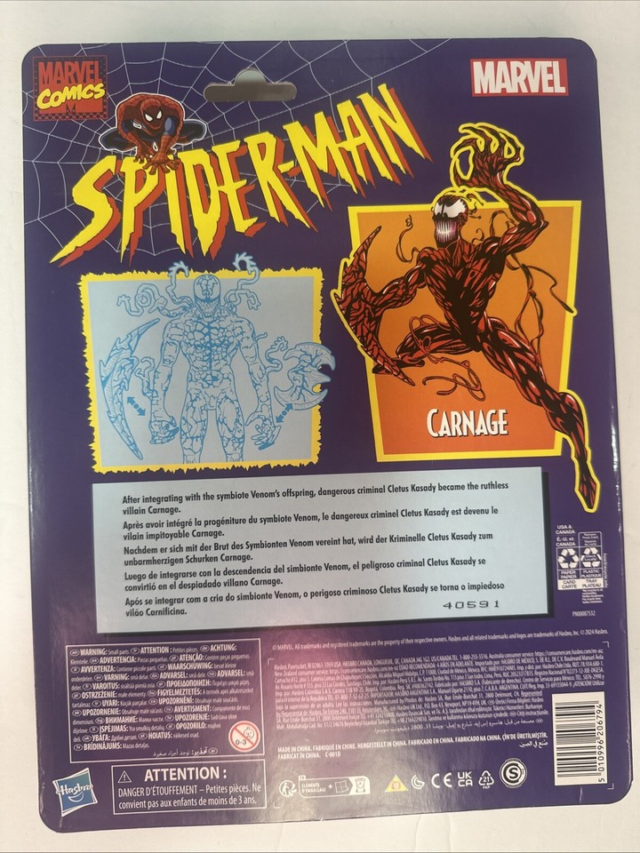 Hasbro Marvel Legends Retro Carnage 6" Action Figure Target Exclusive ...