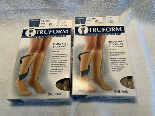 Truform Leg Health Anti Embolism Knee High Compression Stockings 15-20 ...