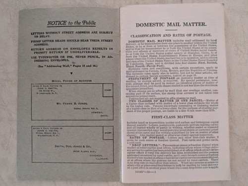 Postal Information 9th Edition 1919 Booklet 40 pages | eBay
