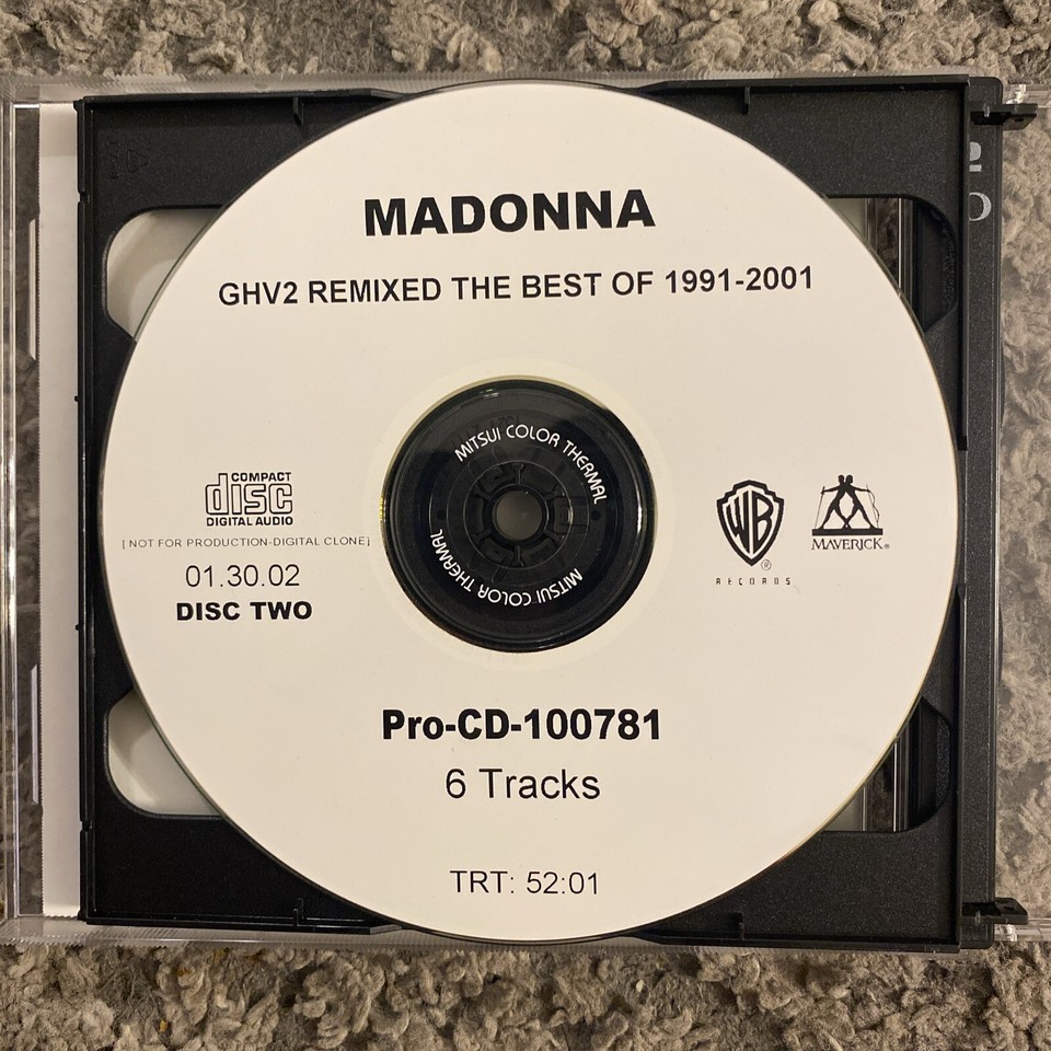 Madonna GHV2 - Remixed The Best Of 1991-2001 US Promo CD-R acetate ...