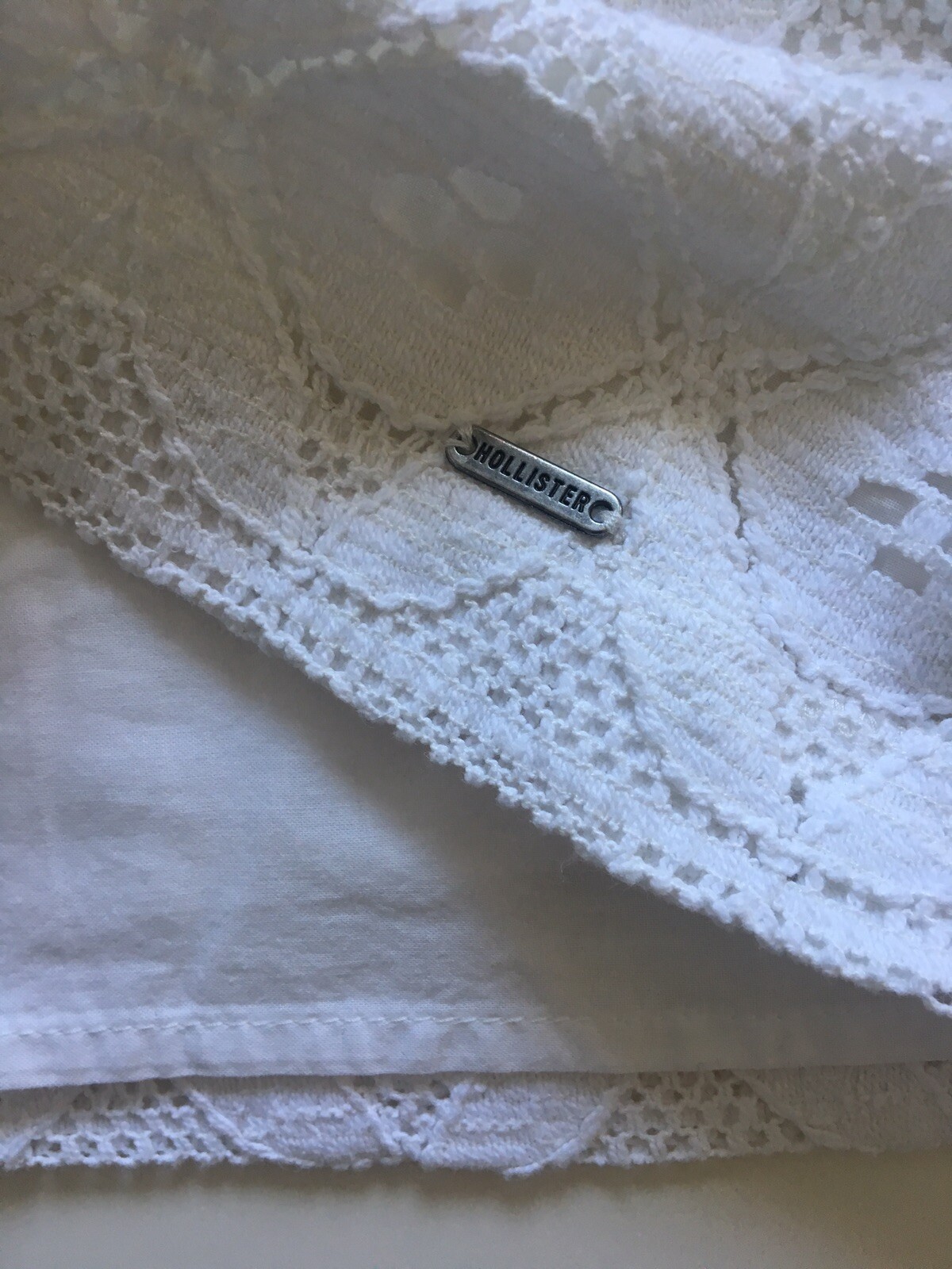 Hollister White Lace Mini Skirt Cotten Fully Lined Size Large L -New ...