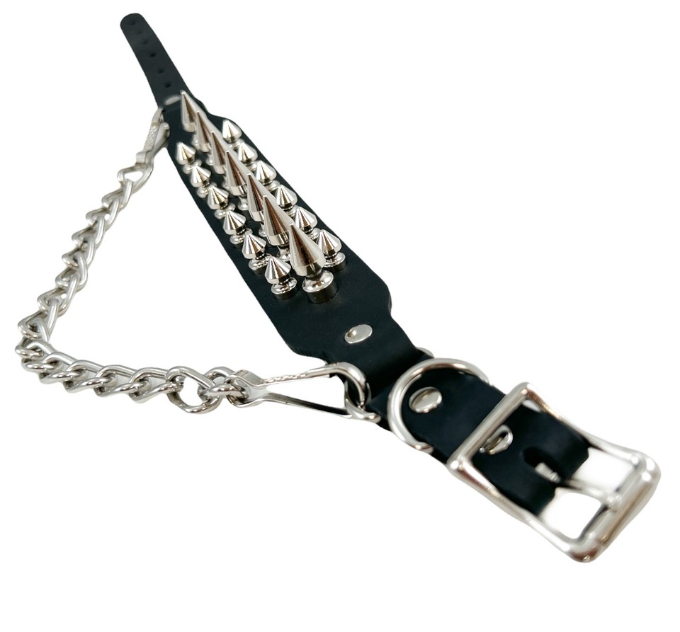 Pair of Spike Boot Strap 3 Row Genuine Leather Straps Punk Goth Western ...