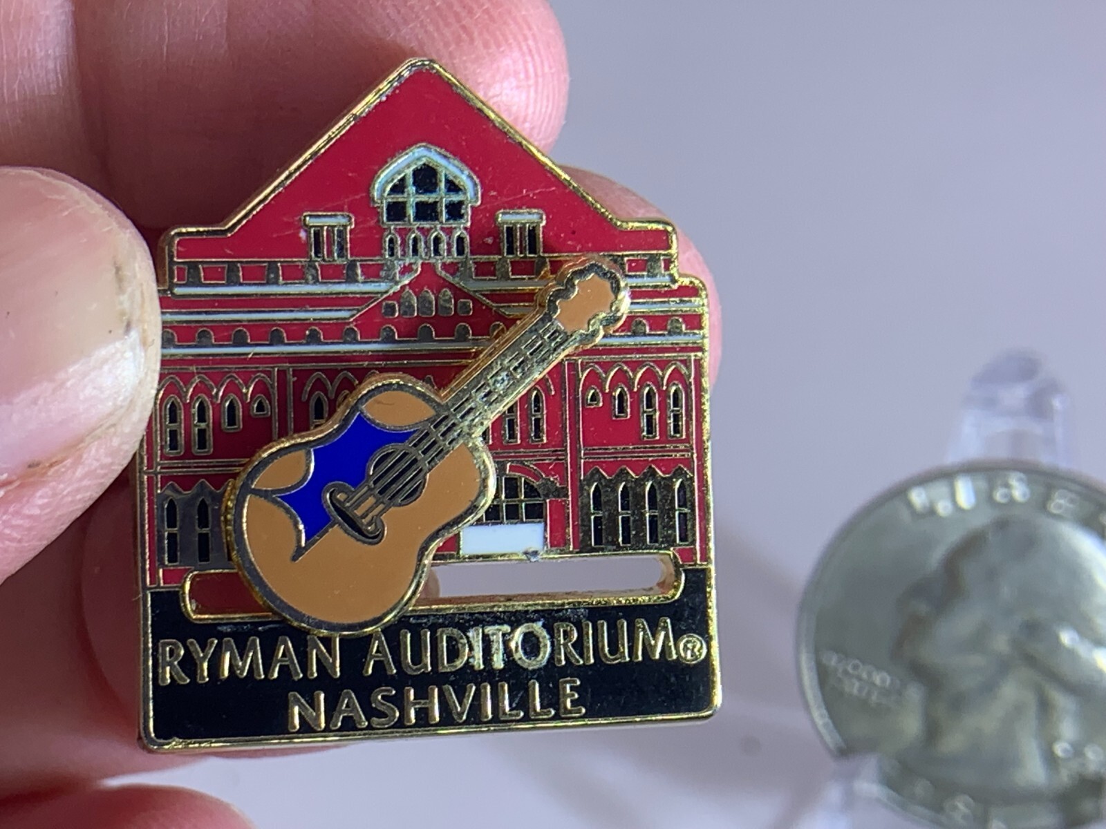 Tennessee Nashville Ryman Auditorium Sliding Guitar Vintage Tack Pin T ...