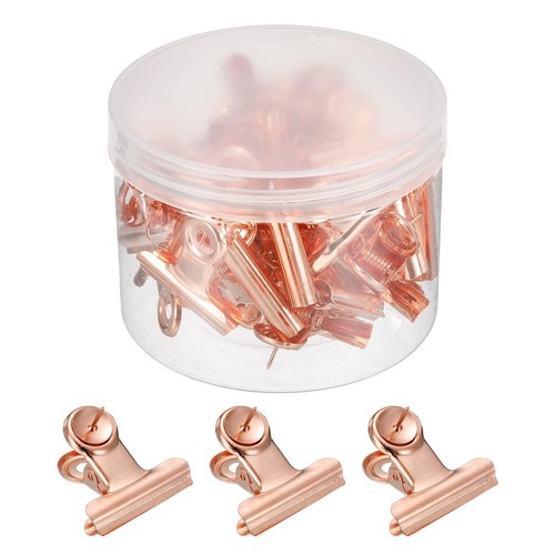 Pousser Broche Clips, 30 Paquet Métal Clip pour Bureau Planche, Rose ...