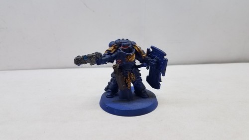 Warhammer 40k-Space Marine Lieutenant w/ Storm Shield built and painted ...