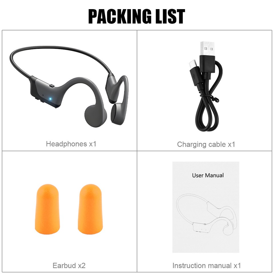 Ear Hook Headphones induction 5.3 Open Ear Headphones IPx5 Waterproof ...