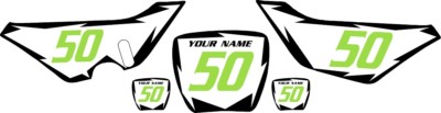 Kawasaki KDX 50 Pre-Printed White Backgrounds Black Shock Series ...
