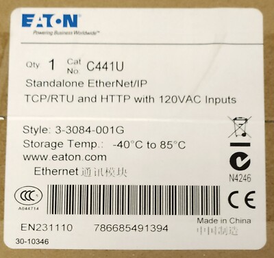 SEALED EATON C441U Stand Alone C440 Ethernet IP Module TCP RTU HTTP 120 ...