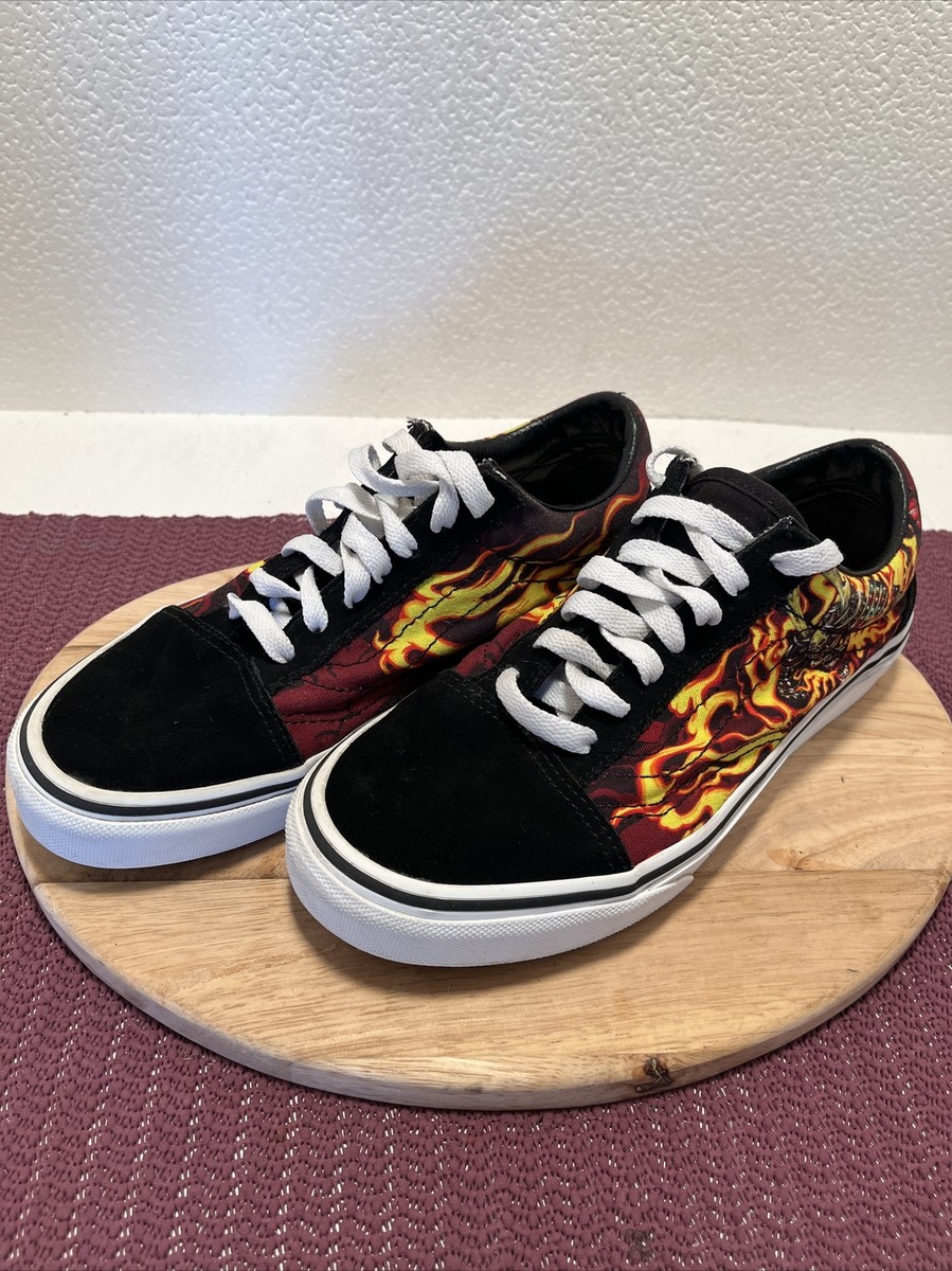 Vans Samurai Rising Old Skool Skate Shoes Flame Skull-Boys Vans Samurai Rising Old Skool Skate Shoes Flame Skull-Boys