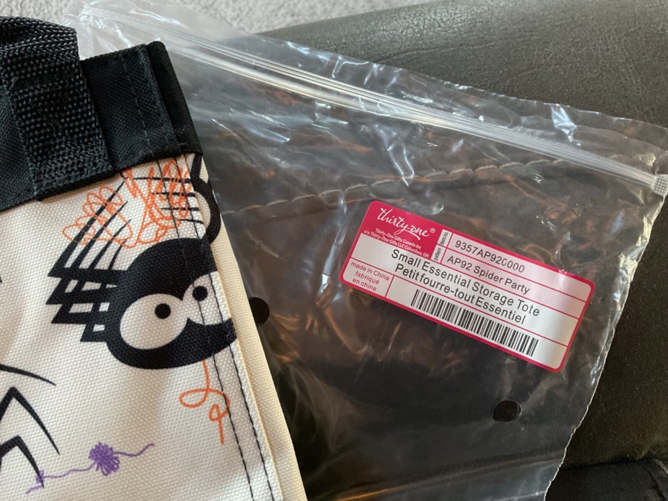 Thirty One SMALL Essential Storage Tote in SPIDER PARTY - NWT- Last one ...