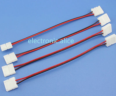 2 Pin 10MM PCB Line Connector Adapter for 5050 Single Color Wire LED ...