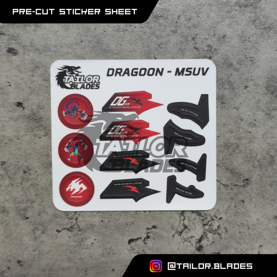 Pre-Cut Beyblade Stickers HMS MS G V2 V S F Dragoon Dranzer Driger ...