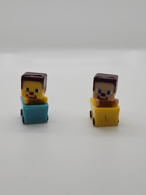 2 Minecraft Mini Series 3 Steve In Mine Cart 1" Mini Figure | eBay
