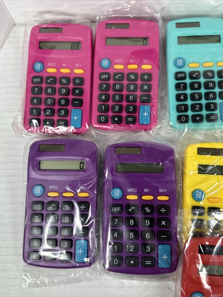 Lot Of 14 Pocket Calculators Variety Of Colors, All Working, NEW! | eBay
