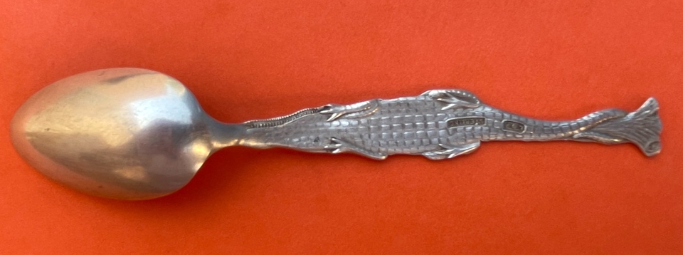BIG 5-3/4” FIGURAL ALLIGATOR JACKSONVILLE FLORIDA STERLING SILVER ...