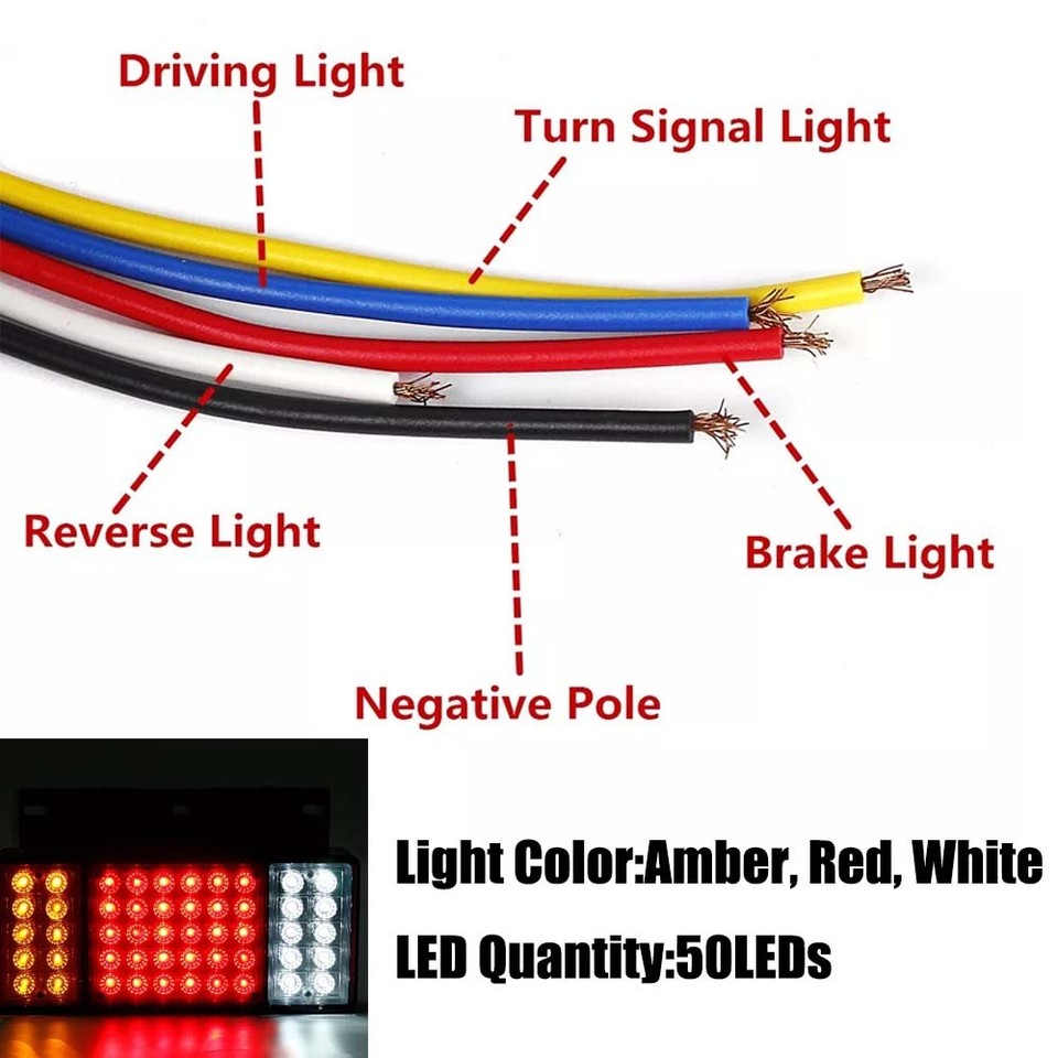 12V 50 LED Rear Tail Light For GMC W Isuzu Elf Truck NPR NQR NRR NKR ...