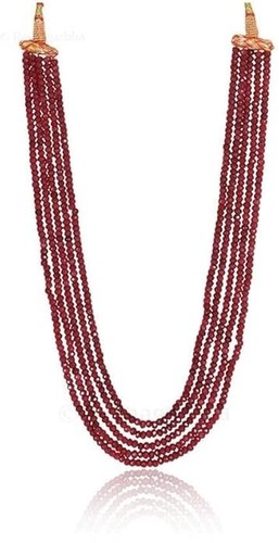 Stunning 5-Layer Ruby Red Quartz Stone Faceted Rondelle Beads Mala ...