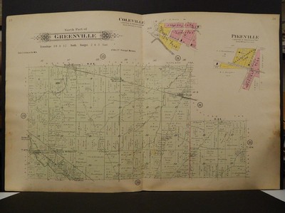 Ohio, Darke County Map, 1910 Township of Greensville, North Double Page ...