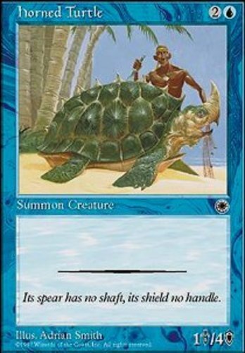 Heavy Play, English MTG Regular Horned Turtle Portal Magic the ...