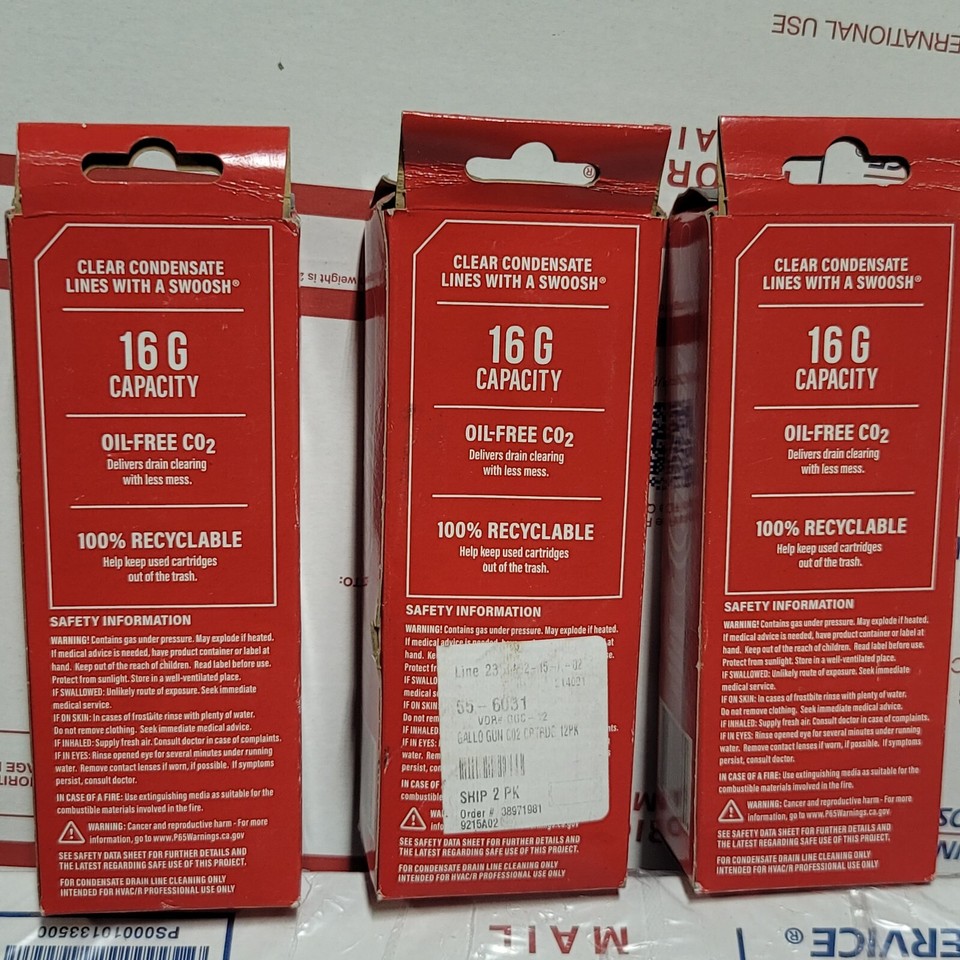 (36 pc.) DIVERSITECH SWOOSH 16 G DRAIN GUN CO2 CARTRIDGES 800PSI GGC-12 ...