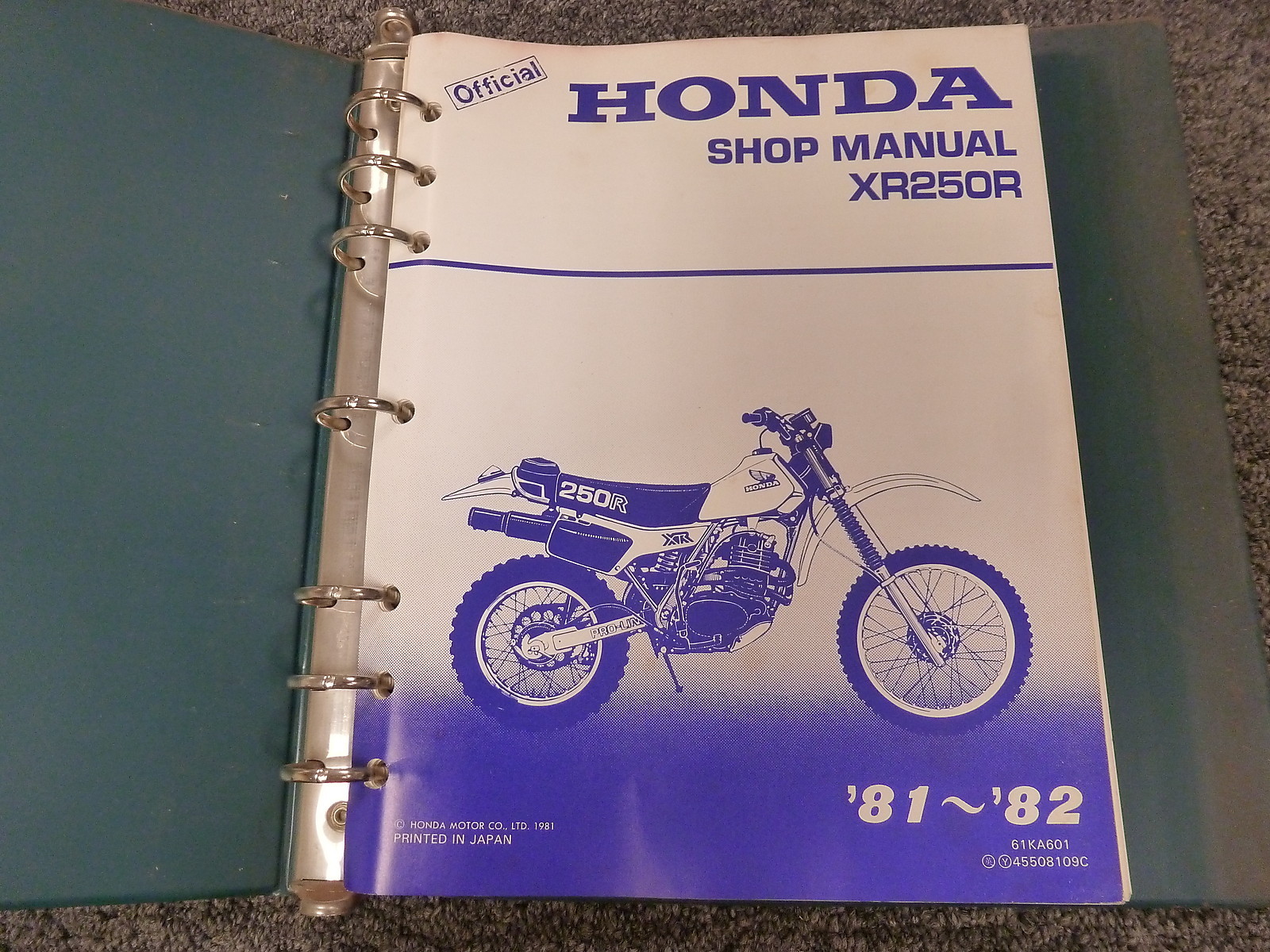 1981 1982 Honda Model XR250R Dirt Bike Motorcycle Shop Service Repair ...