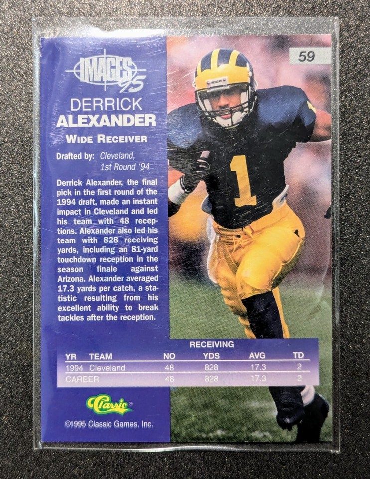 1995 Classic Images Derrick Alexander Auto Four Sport #59 Michigan ...