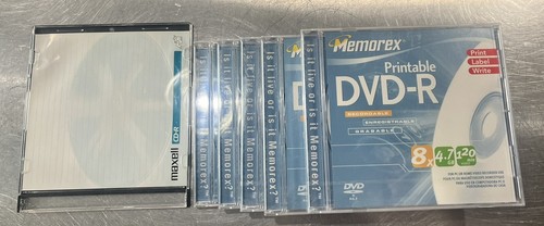 Lot of 5 -Memorex Blank DVD-R (8x, 4.7 GB, 120 min video) + 1 Maxwell ...
