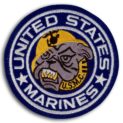 US Marine Corps Devil Dog Emblem Logo (Blue Felt) | eBay UK