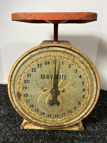 Vintage Way Rite 25lb Farmhouse Kitchen Decor Metal Antique Scale ...