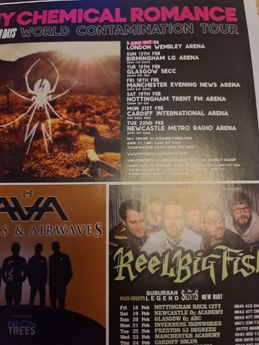 MY CHEMICAL ROMANCE DANGER DAYS UK TOUR / BLINK 182 A4 POSTER KERRANG ...