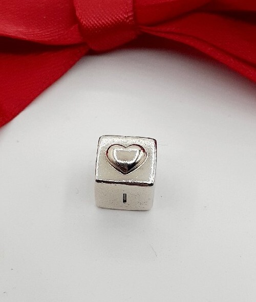Authentic Pandora Two Tone Silver & 14k Gold I Love You Cube w Heart ...