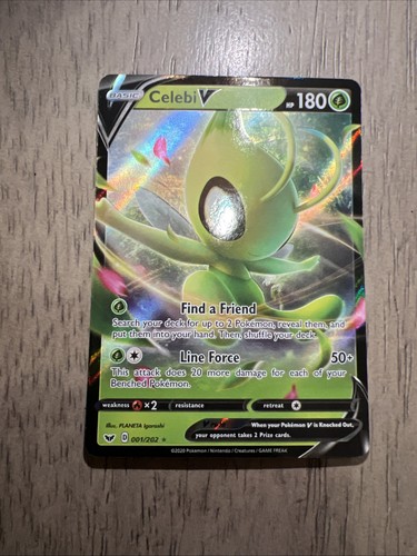 Pokémon TCG Celebi V Sword & Shield Base Set 001/202 Holo Ultra Rare MT ...