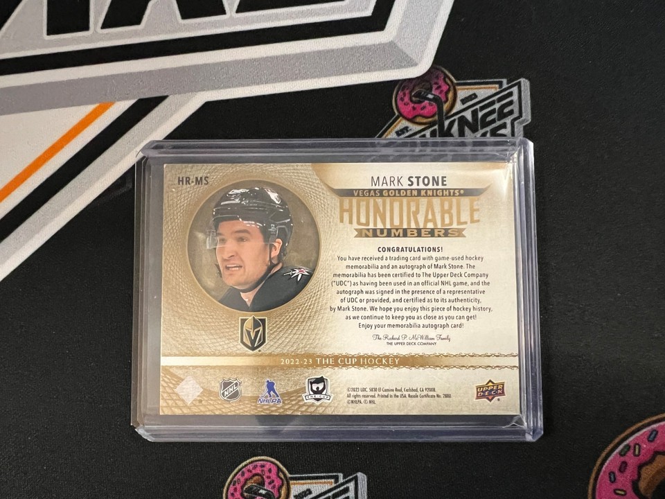 2023 Upper Deck The Cup Honorable Numbers Inscribed /33 Mark Stone #HR ...