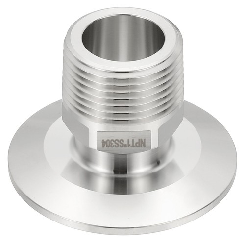 2 in TC Tri Clamps Adaptor, NPT 1 Male Thread Hexagonal, 64mm Ferrule ...