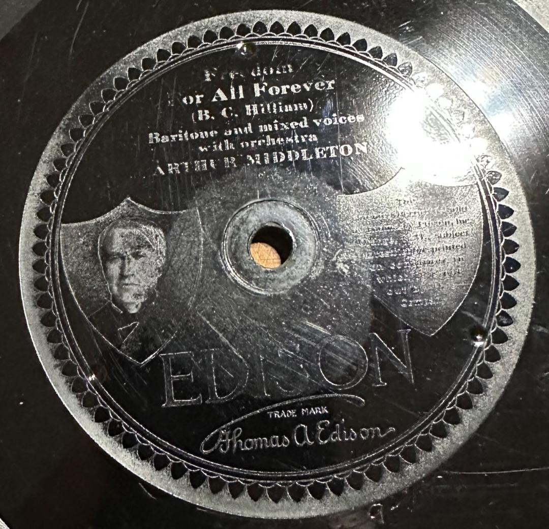 Thomas Edison Diamond Disc Record Freedom For All Forever / There's A ...