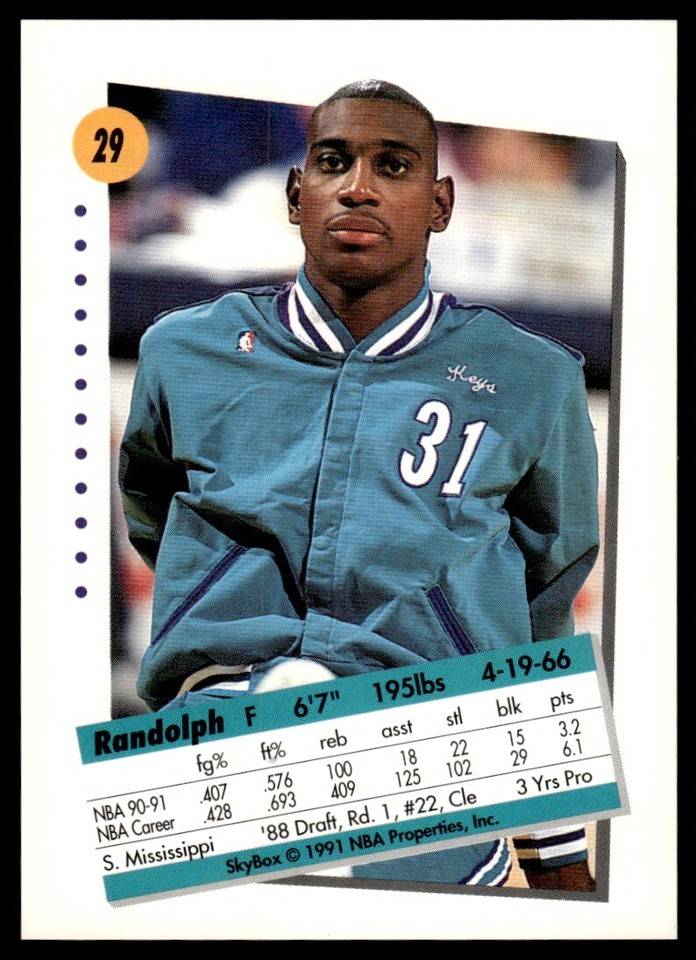 1991-92 SkyBox Randolph Keys Charlotte Hornets #29 | eBay
