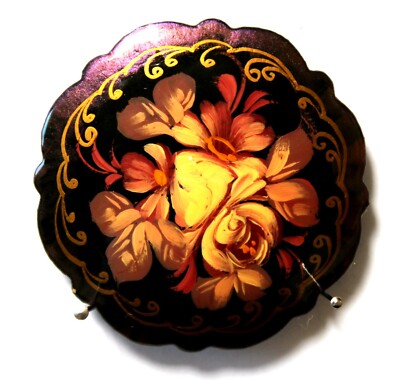 Vintage Russian Hand-Painted and Signed by Russian Artist Brooch ...