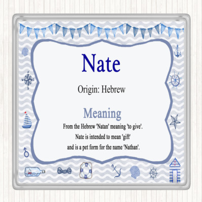Nate Name Meaning Drinks Mat Coaster Nautical | eBay UK