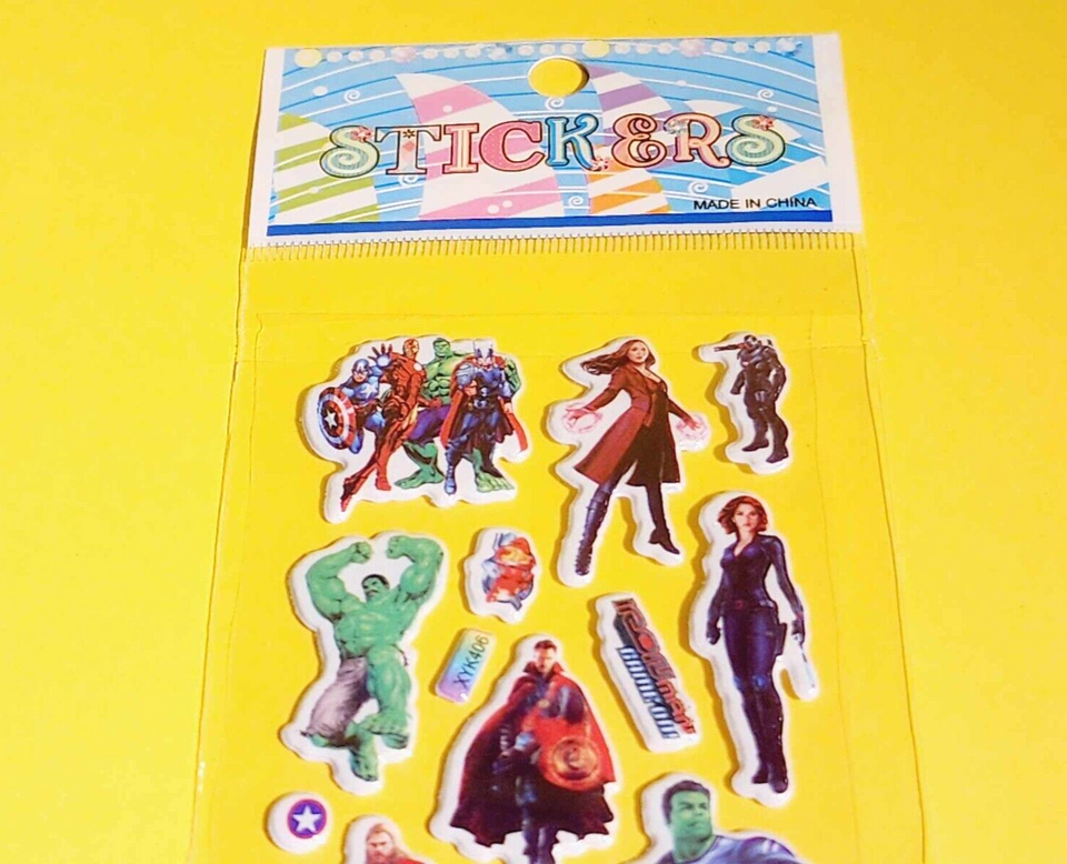 LOT 5x STICKERS SHEETS MARVELS AVENGERS HULK THOR SPIDERMAN DOCTOR ...