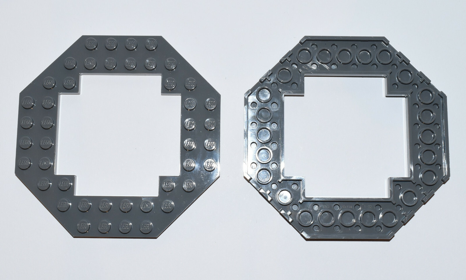 LEGO Large Plates Octagonal with cutout DARK STONE GREY # 10x10 # pack ...